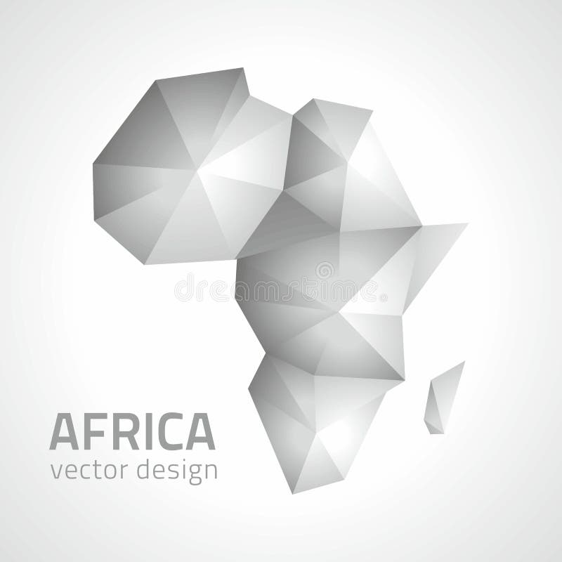 Africa Grey Vector Outline Map Stock Vector - Illustration of contour ...
