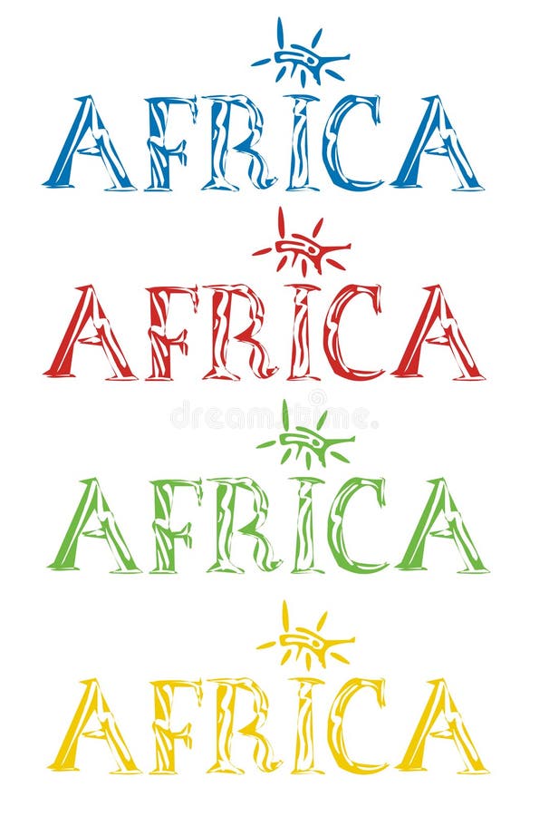 Africa Map with African Typography Made of Patchwork Fabric Text Stock ...