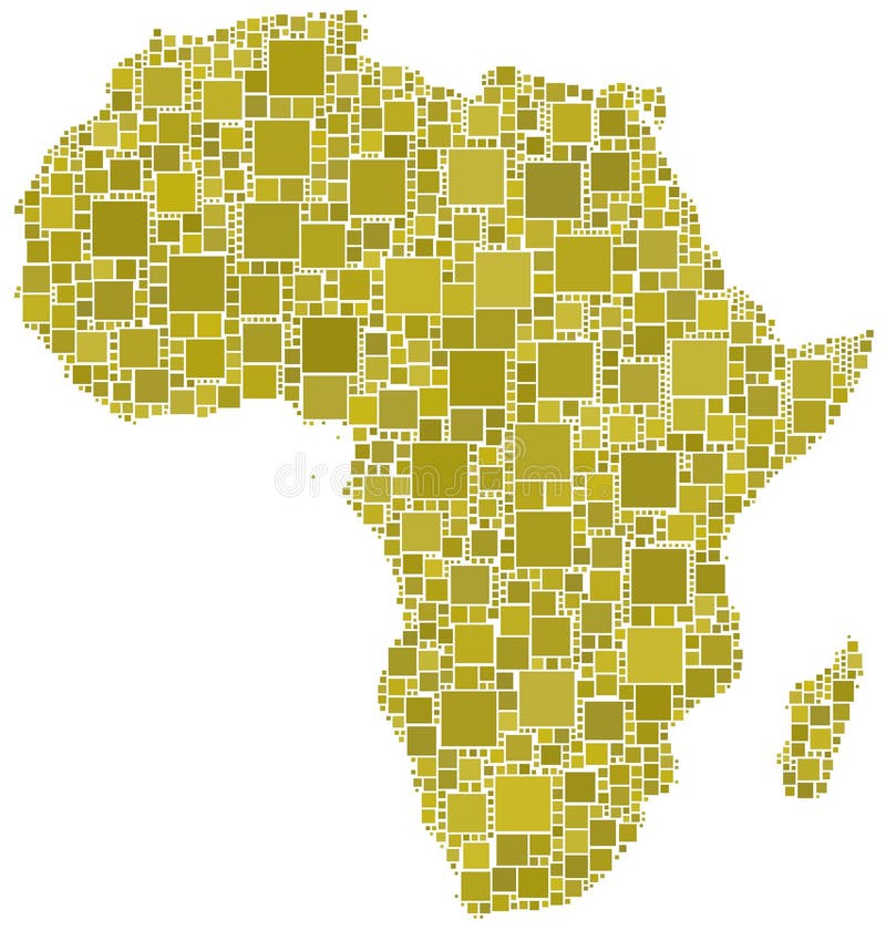 Africa in a yellow mosaic stock vector. Illustration of africa - 8525394