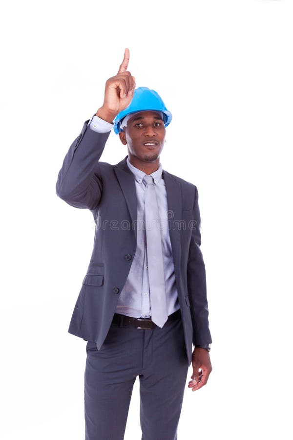 African American Architect White Pointing Finger - Black People Stock ...