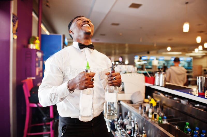 African American Bartender at Bar Stock Image - Image of nightlife ...