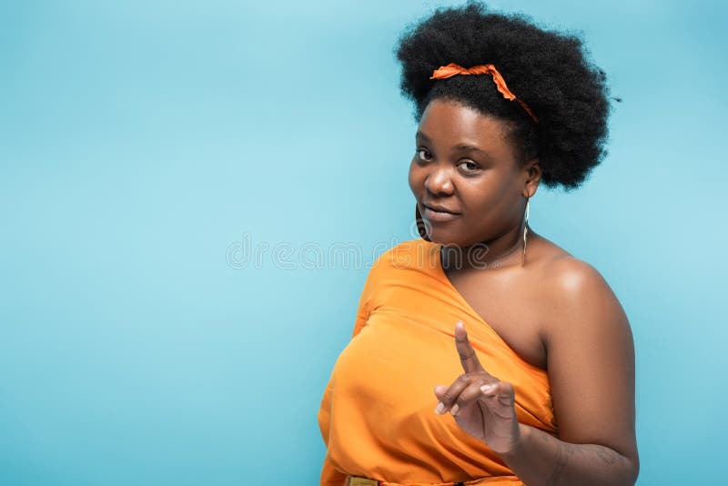 African American Body Positive Woman In Stock Image Image Of Dress