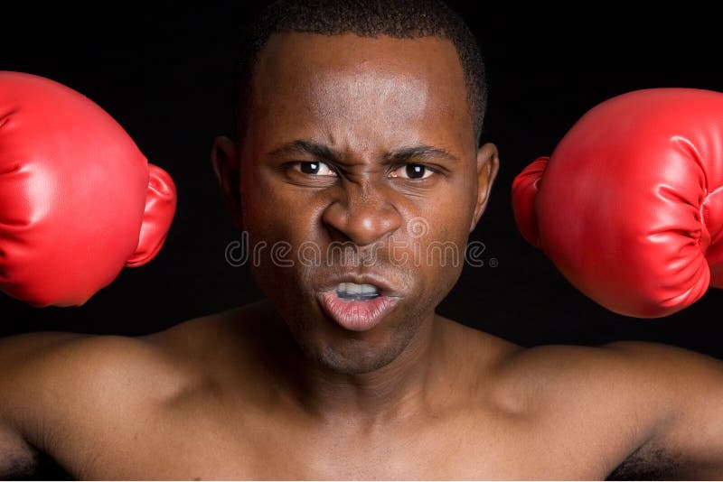 African American Boxing Man Stock Photo - Image of sport, boxing: 7697458