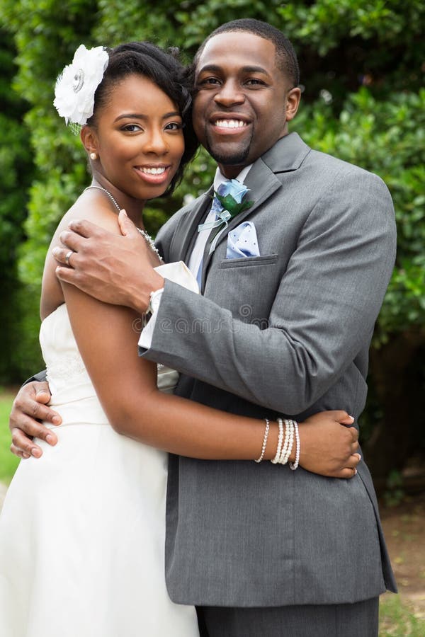 African American Bride and Groom. Stock Photo - Image of portrait ...