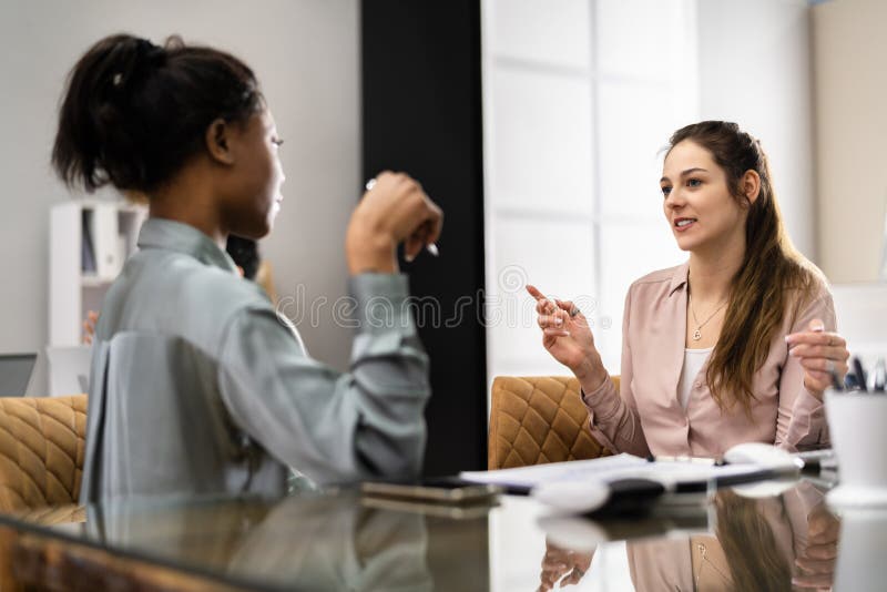 African American in Business Job Interview Stock Image - Image of ...