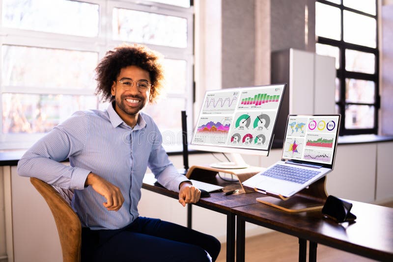 African American Business Man Analyst Stock Photo - Image of marketing ...