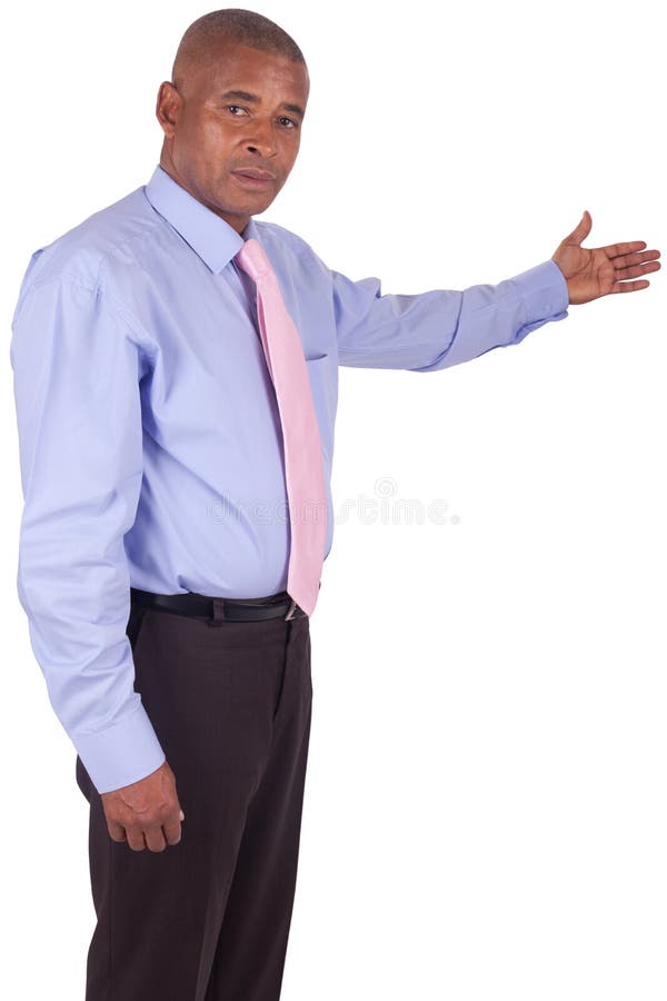 African American Business Man Showing Something Stock Image - Image of ...