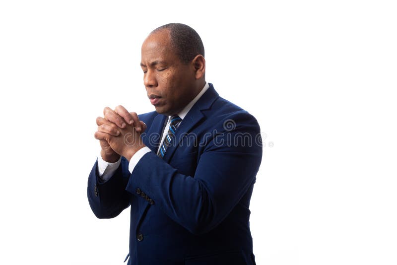 African American Christian Man Praying Stock Photo - Image of male ...
