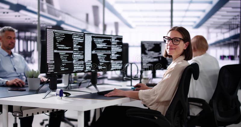 African American Coder Using Computer at Desk Stock Photo - Image of young, coding: 322246808