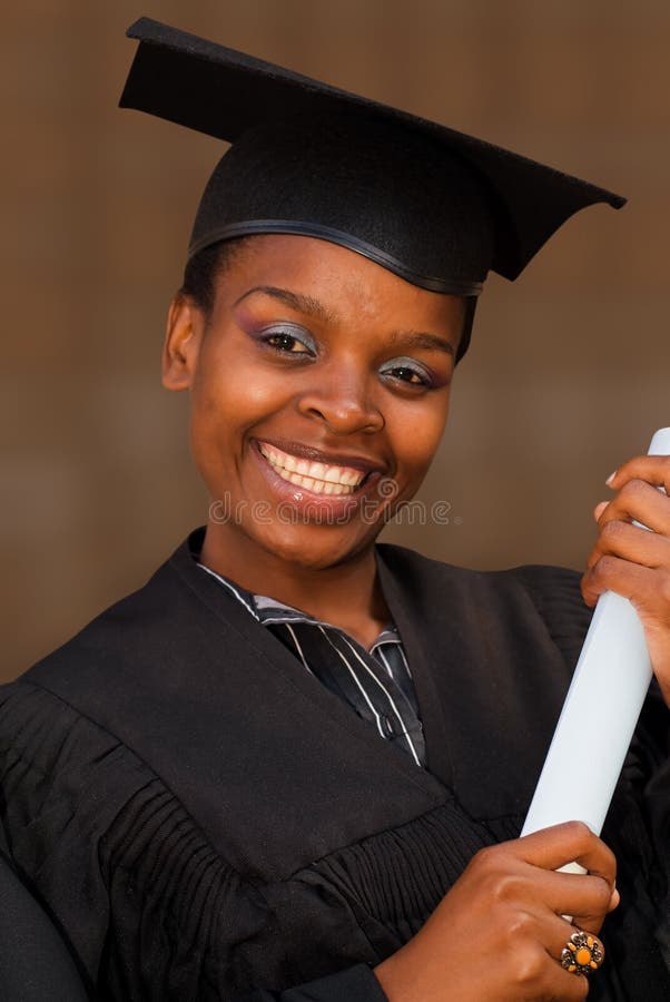 African American College Student Graduating Stock Image - Image of ...