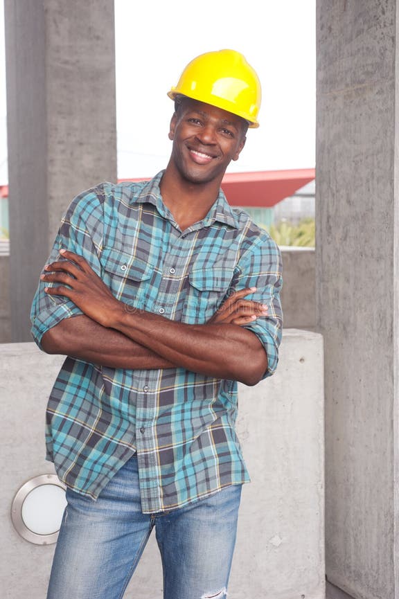 African American Construction Worker Stock Image - Image of african ...