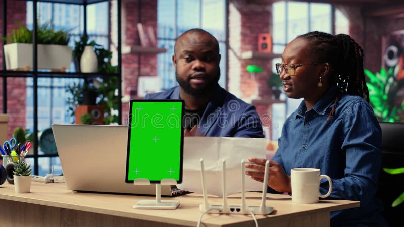 African American Couple Fighting while they Fix Wi-Fi Setup Next To ...