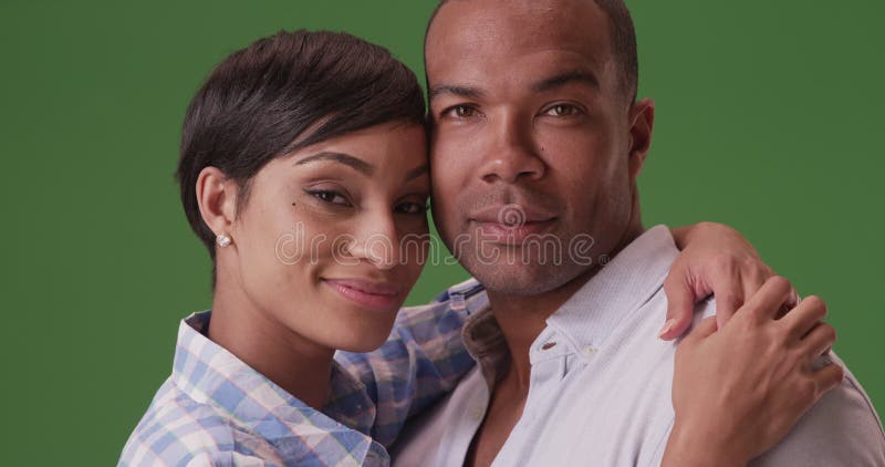 African American Couple Pose For A Portrait On Green Screen Stock Video
