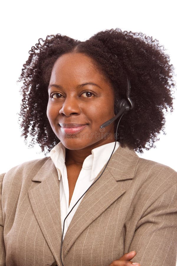 African American Customer Service Agent on the Phone. Stock Photo ...