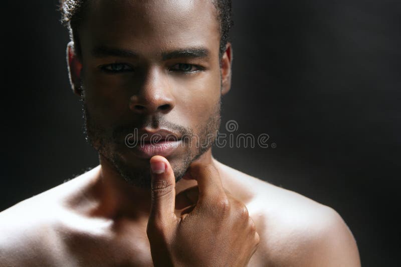 African American Cute Black Young Man Portrait Stock Image - Image of ...