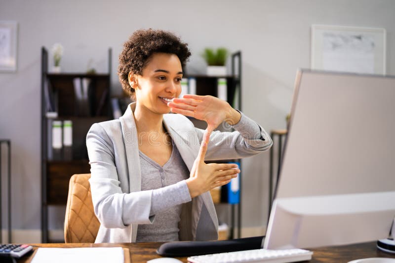 African American Deaf Sign Language Conference Stock Image - Image of ...