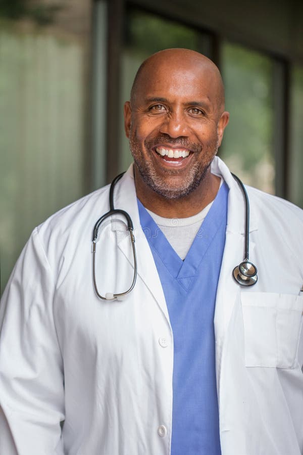 African American Doctor stock photo. Image of coat, happy - 59597888