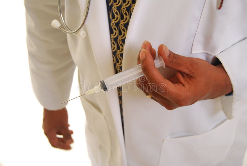 African American Doctor with Needle Stock Image - Image of health ...