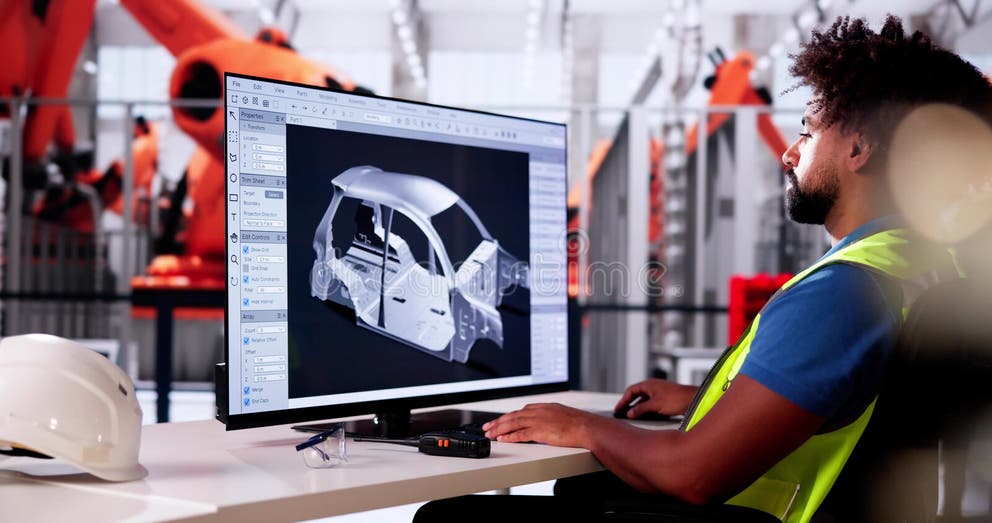 African American Engineer Using Computer Stock Photo - Image of factory ...