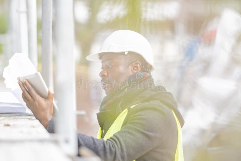 African American Engineer, Portrait Outdoors Stock Photo - Image of ...
