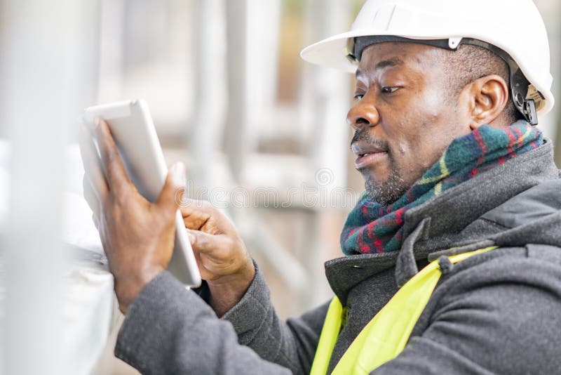 African American Engineer, Portrait Outdoors Stock Photo - Image of ...