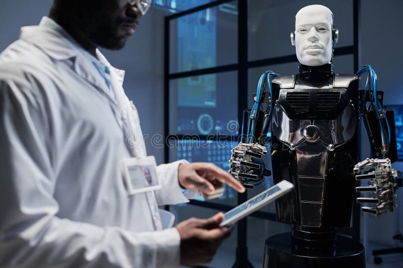 Engineer Working with Motherboard of Robot Stock Photo - Image of ...