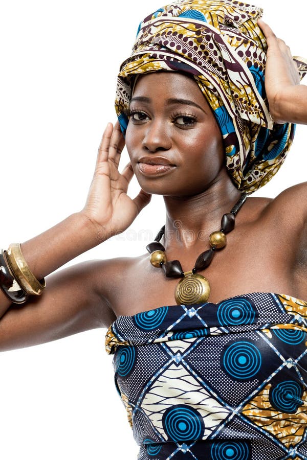 Portrait of Beautiful African Fashion Model in Neon UF Light Stock ...