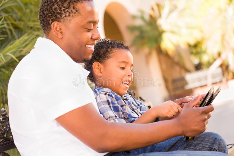 Asian Father Helping Son To Use Laptop at Home Stock Photo - Image of indoors, home: 37638598