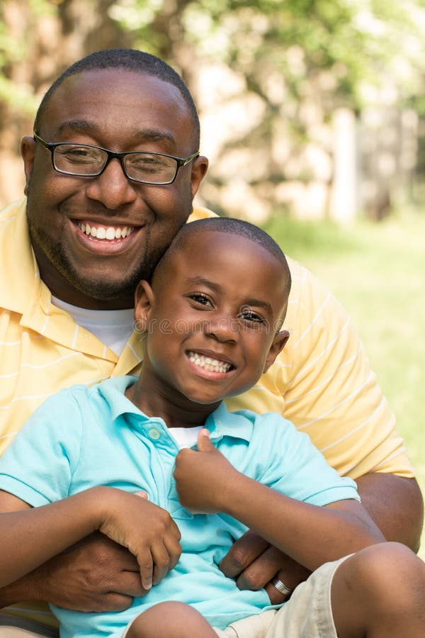 African American Father and Son. Stock Image - Image of child, bubbles ...