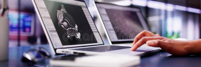 African American Female Engineer Developing Mechanical Parts Stock ...