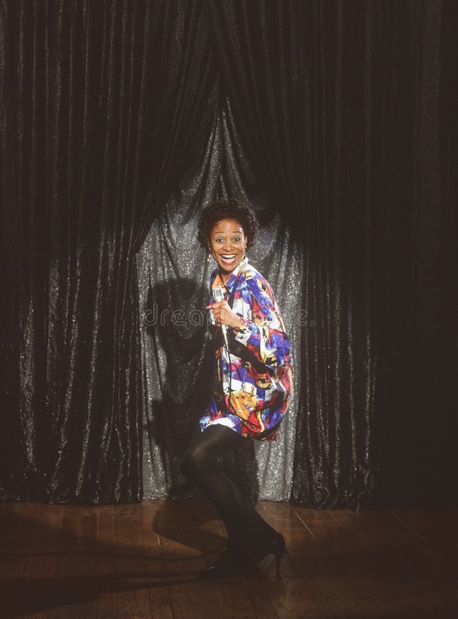 African American Female Singer Comedian Stock Photo - Image of ...
