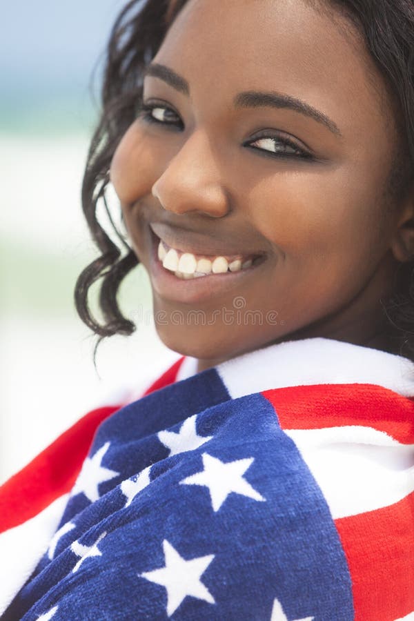 African American Girl in American Flag on Beach Stock Photo - Image of ... African American Girl in American Flag on Beach Stock Photo - Image of ...