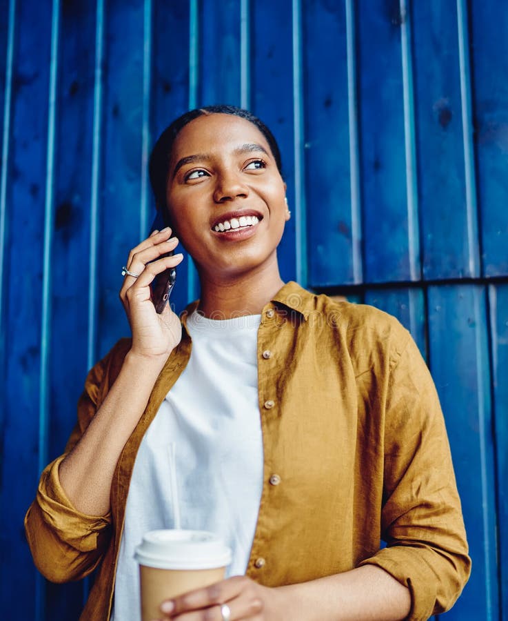African American Hipster Girl Calling on Cellular Stock Photo - Image ...