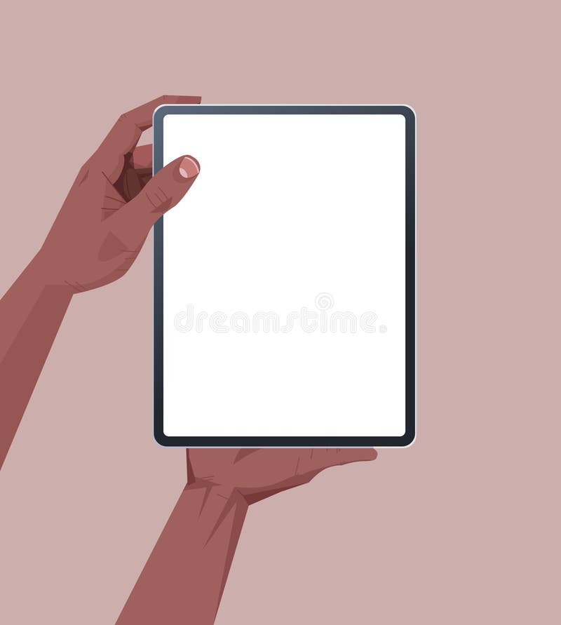 African American Human Hands Holding Tablet Pc with Blank Touch Screen ... African American Human Hands Holding Tablet Pc with Blank Touch Screen ...