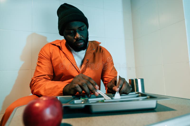 African American Inmate Eating Stock Image - Image of indoors, person ...