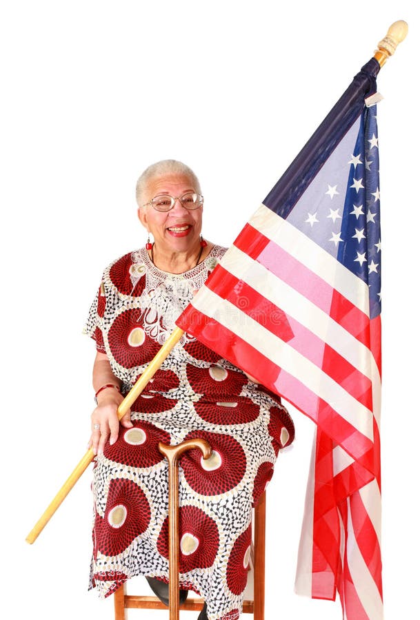 Happy Senior African American Woman Stock Image - Image of woman, aged ...