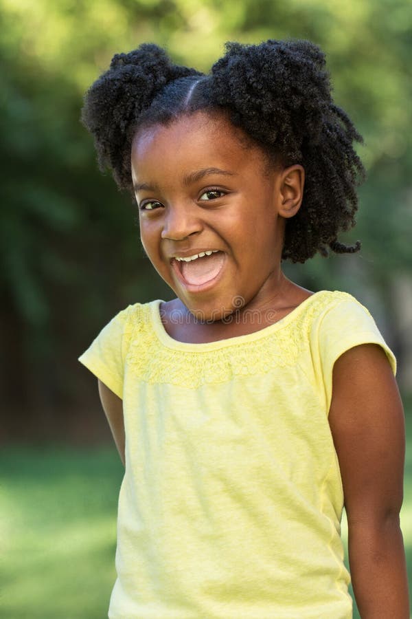 African American Little Girl. Stock Photo - Image of adorable, park ...