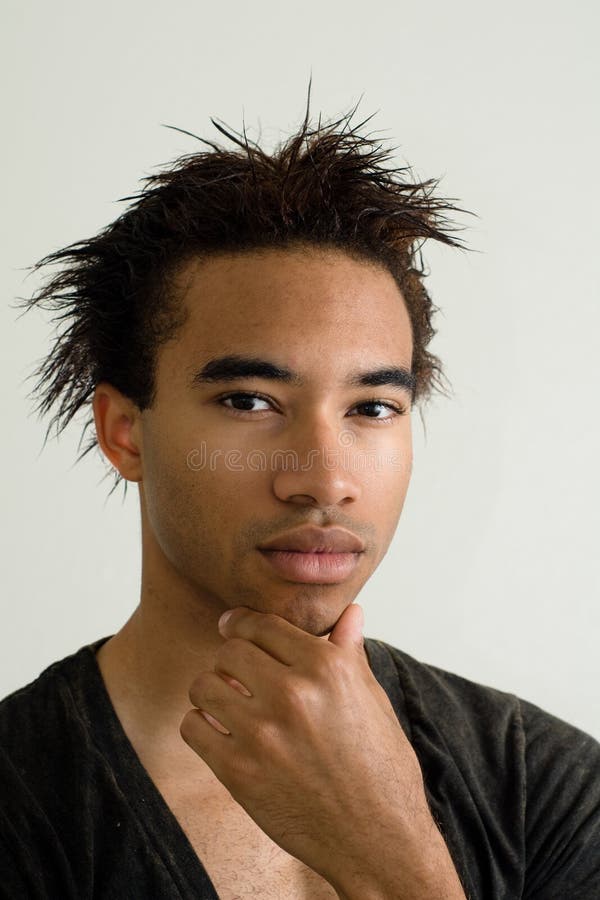 African American Male with Wild Hair Stock Photo - Image of headshot ...
