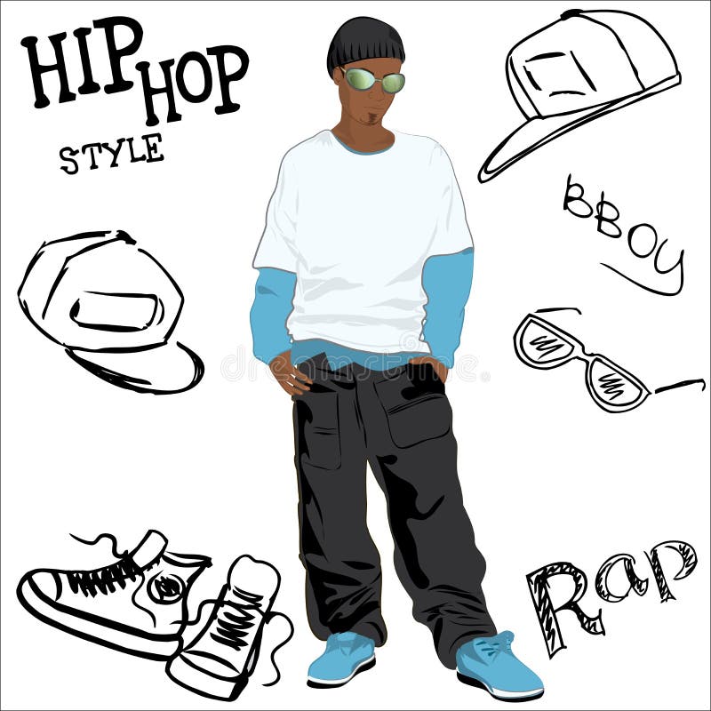 African American Hip Hop Male Stock Illustrations – 381 African ...
