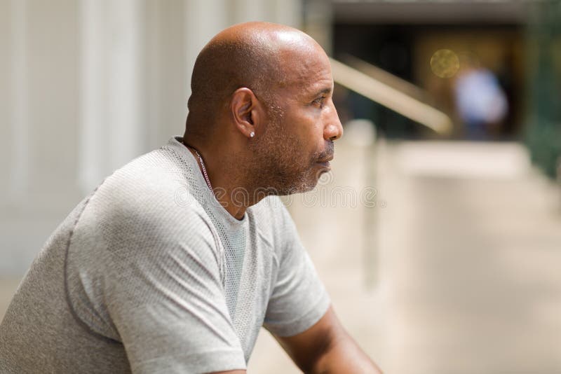 African American Man with a Concerned Look. Stock Image - Image of ...
