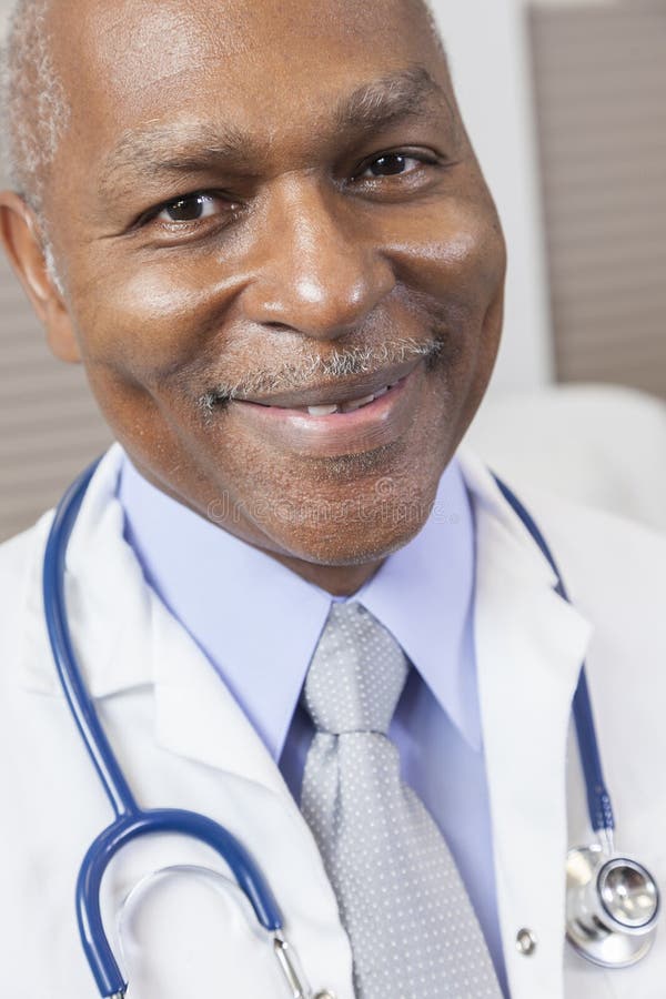 Happy Smiling Black Doctor Looking at Camera Stock Image - Image of ...