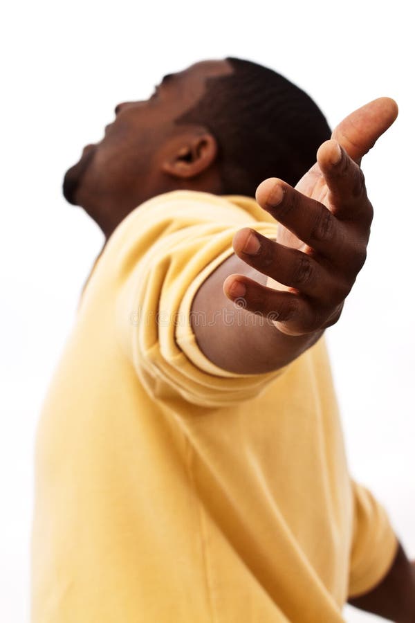 African American Man with Open Arms. Stock Photo - Image of praying ...