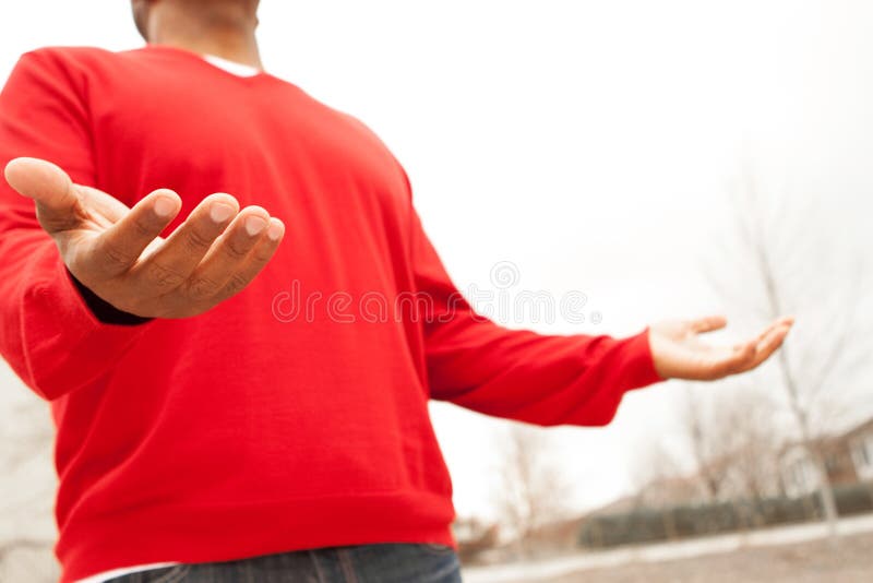 African American Man with Open Arms. Stock Photo - Image of outdoors ...