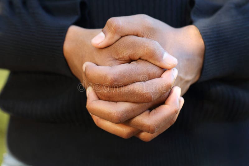 African American Man in Prayer Stock Image - Image of clasped, prayer ...