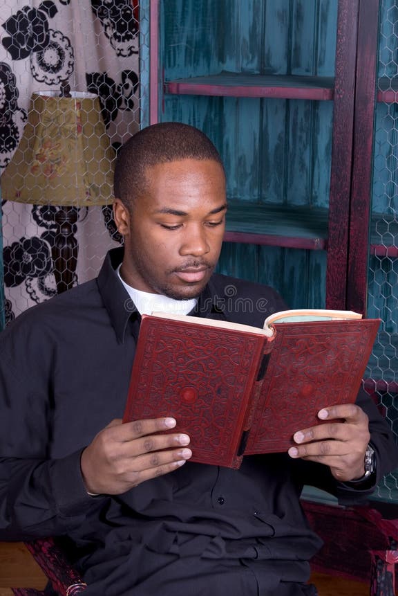 African American Man Reading a Book Stock Photo - Image of person ...