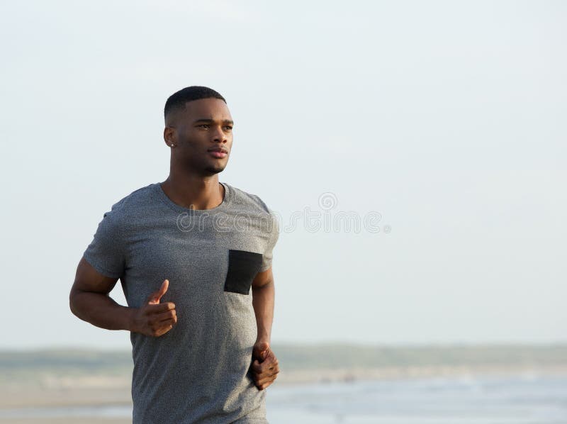 African American Man Running Outdoors Stock Image - Image of life ...
