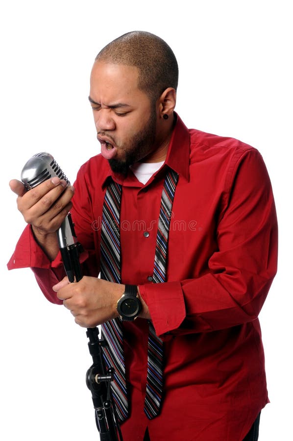 African American Man Singing Stock Image - Image of black, person: 15875369