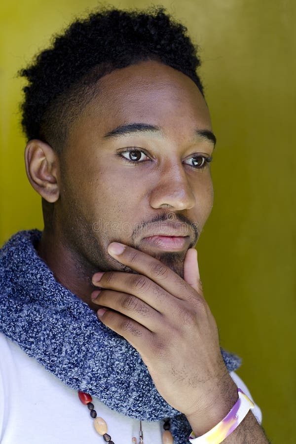 African-American Man, Thinking Stock Photo - Image of head, green: 24366060 African-American Man, Thinking Stock Photo - Image of head, green: 24366060