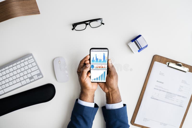 African American Man Using Business Analytics Stock Photo - Image of ...