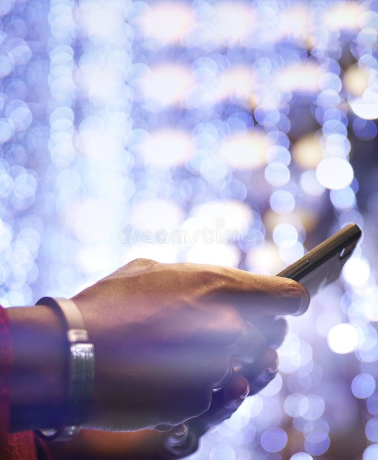 African American Man Using Business App on Smart Phone Stock Photo ...